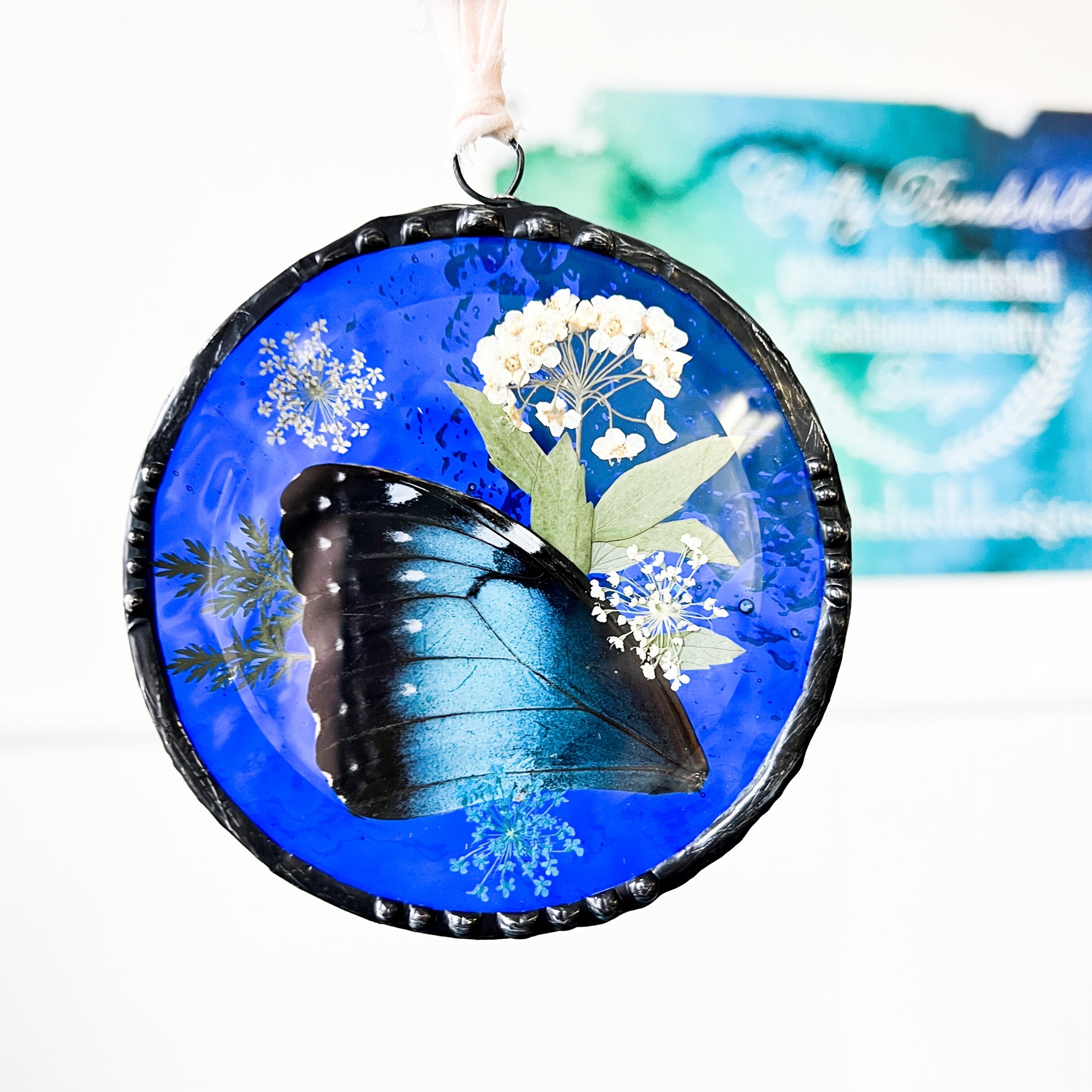 Butterfly Botanical Bevel - Blue | Crafty Bombshell Designs